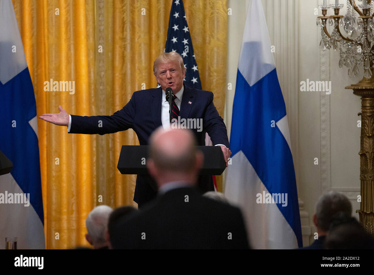 United States President Donald J. Trump is pressed on his call to ...