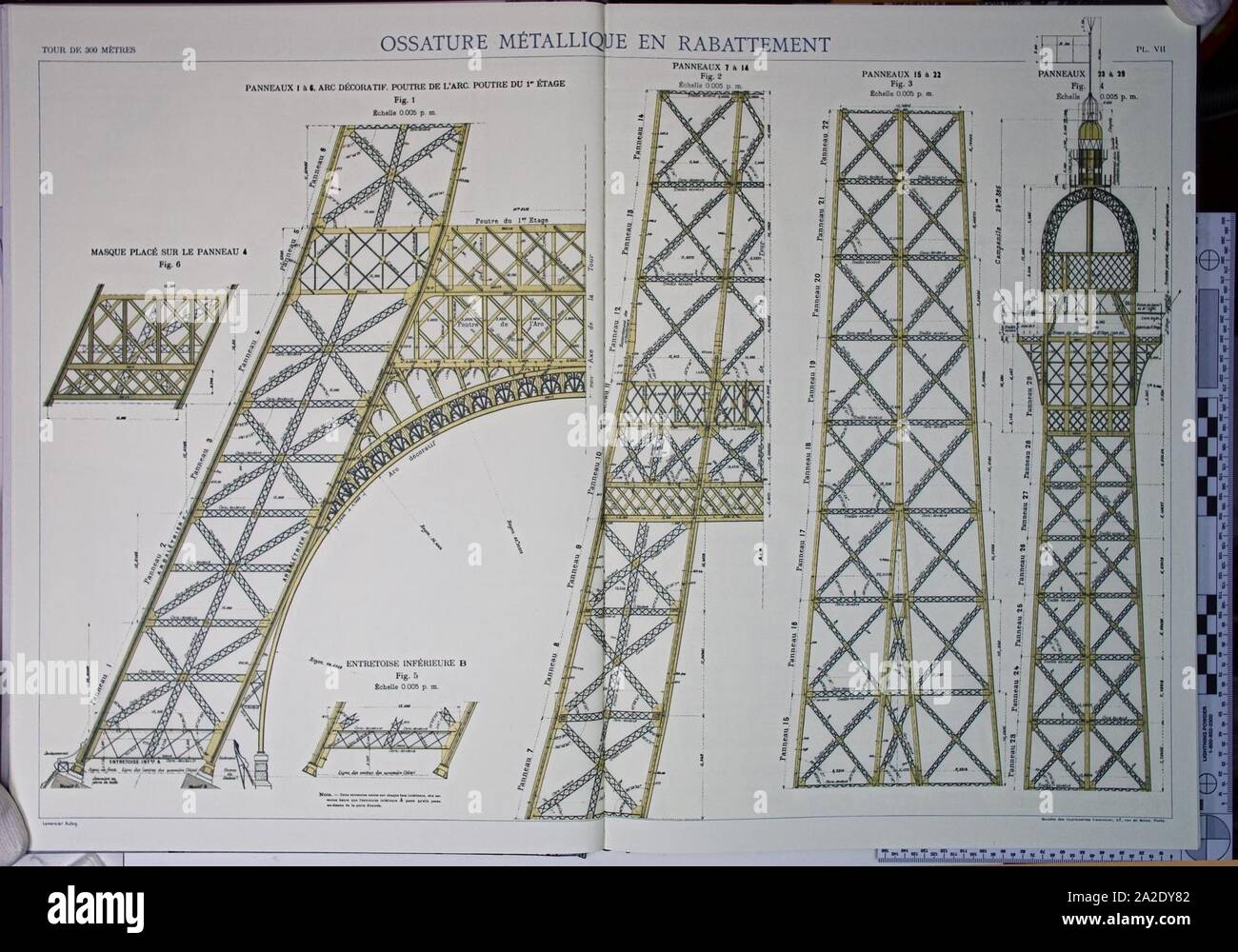 Eiffel Tower plans 07 Stock Photo - Alamy