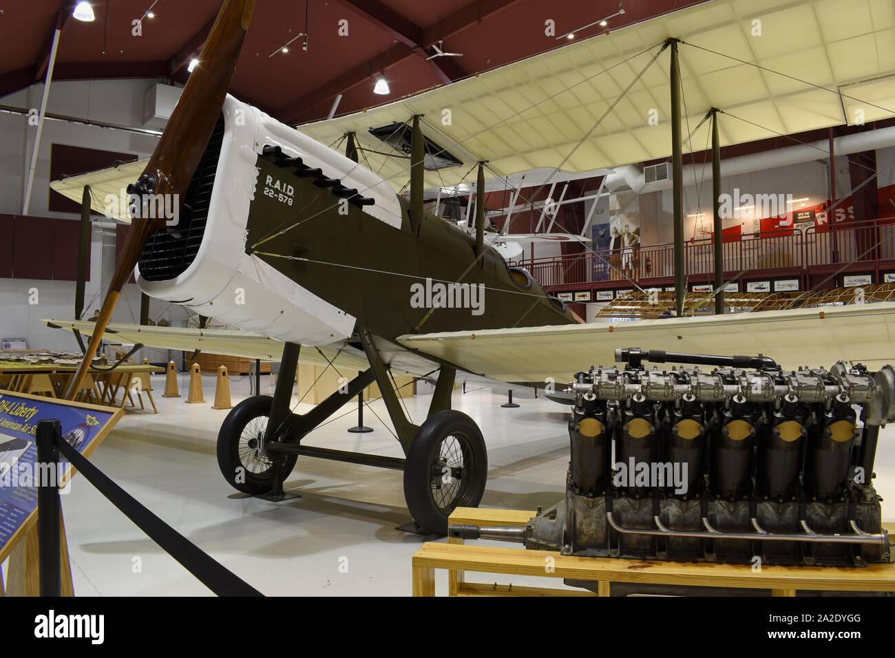 A restored 1918 DeHavilland DH-4 Liberty airplane. Part of the ...