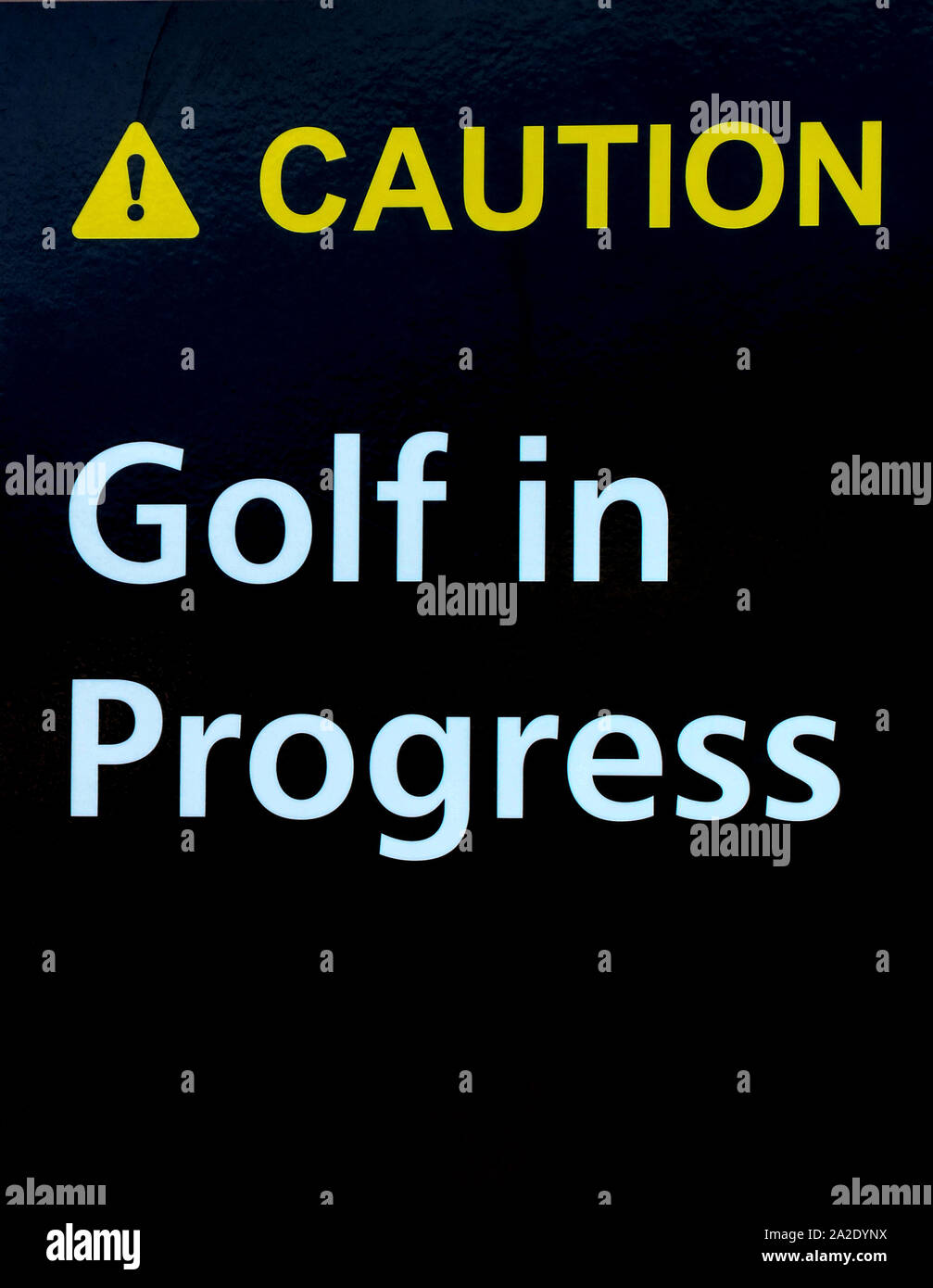 Safety Sign Board on a Golf Course Stock Photo - Alamy