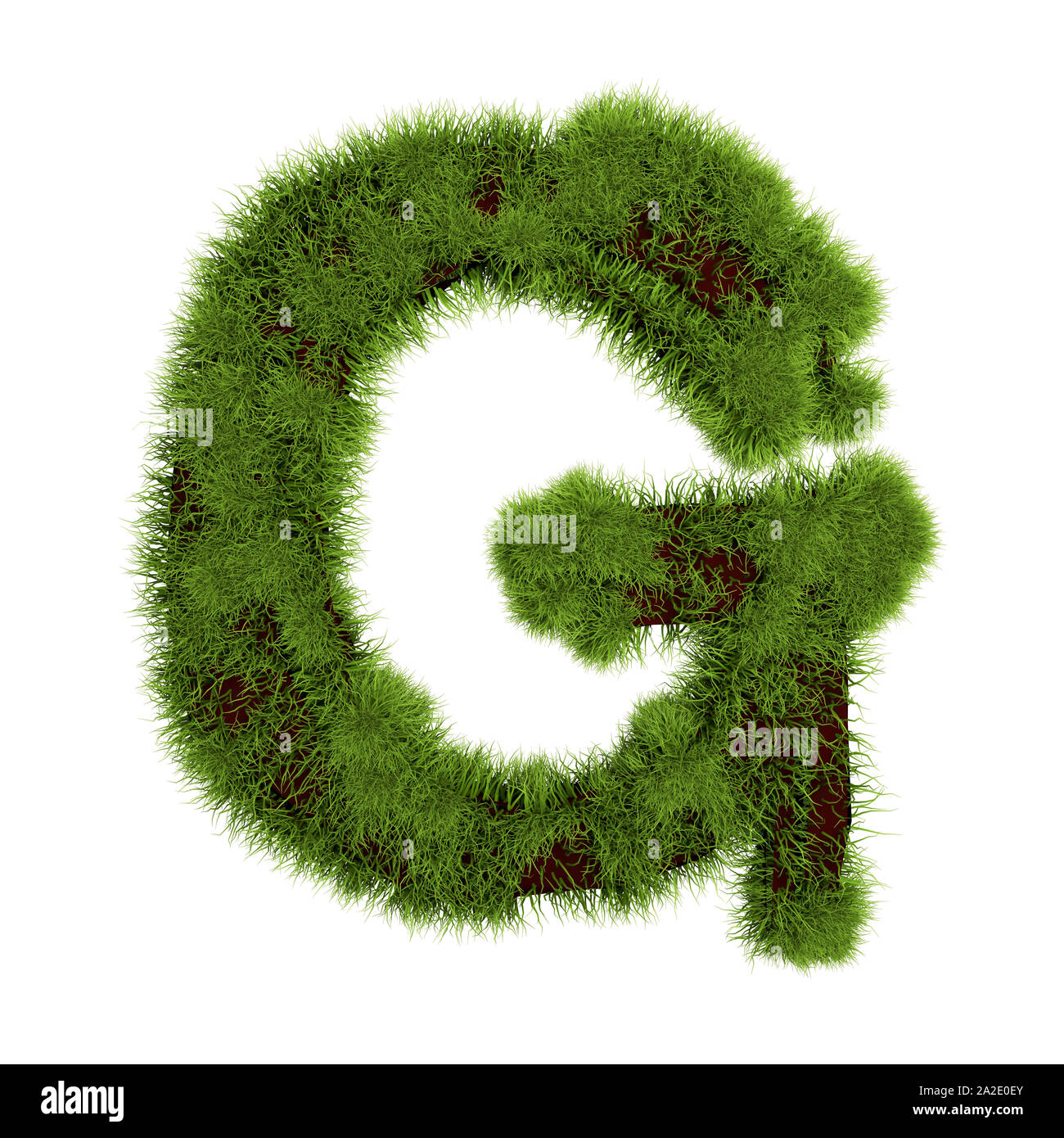 Grass letter G isolated on white background. Symbol covered green grass ...