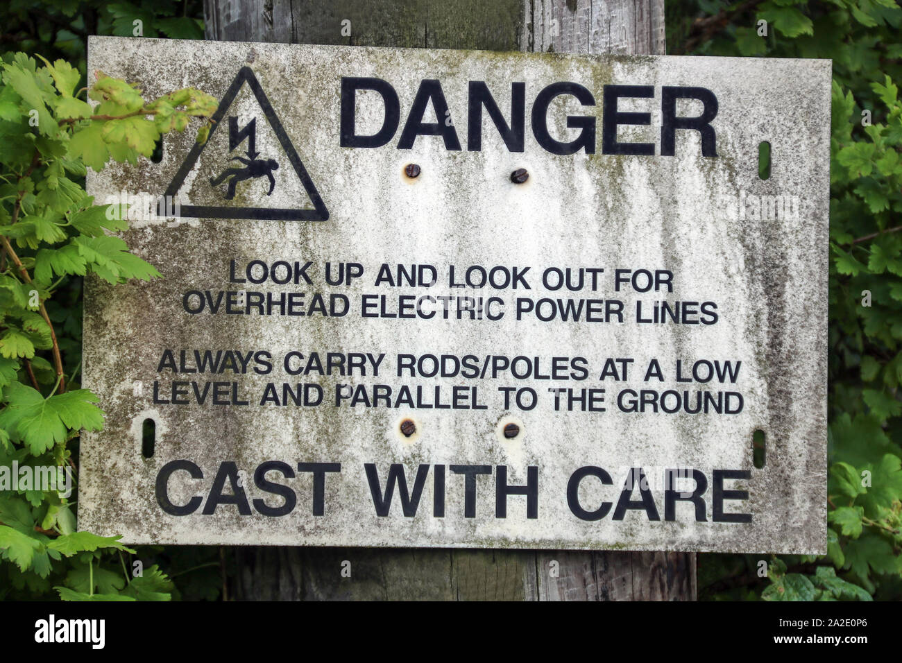 Cable warning sign hi-res stock photography and images - Alamy