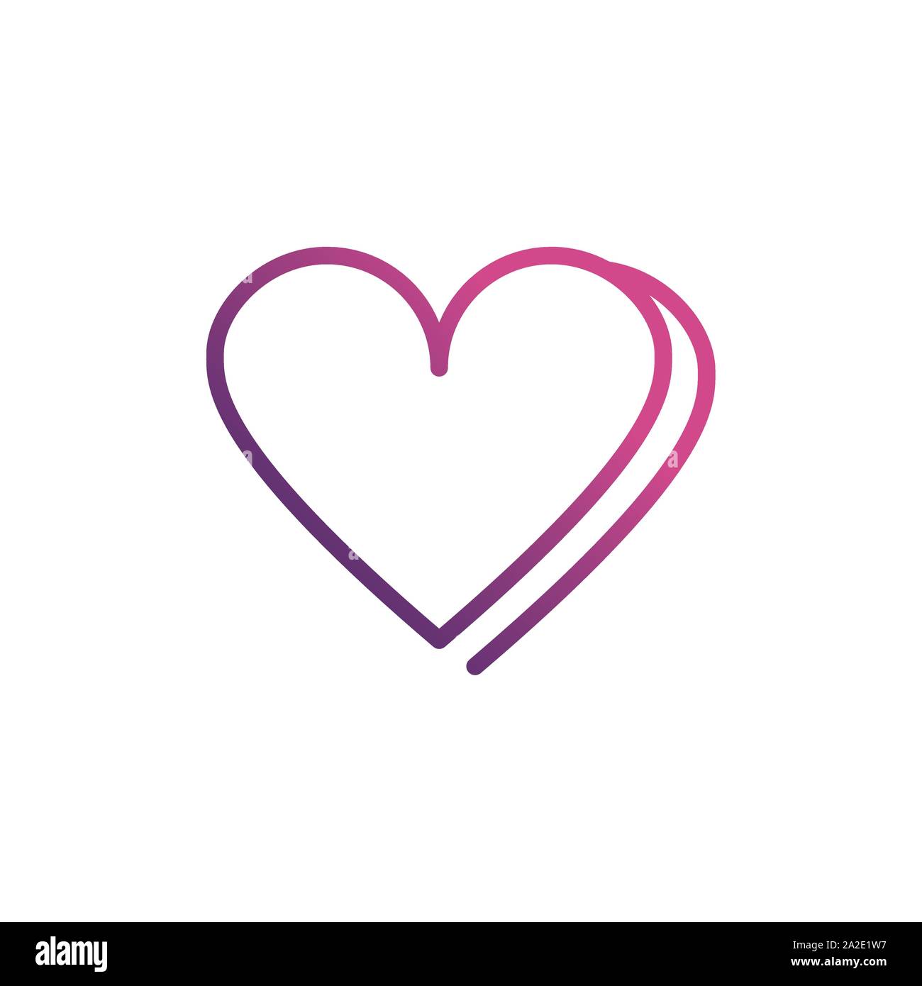 love heart network social media icon line gradient vector illustration ...