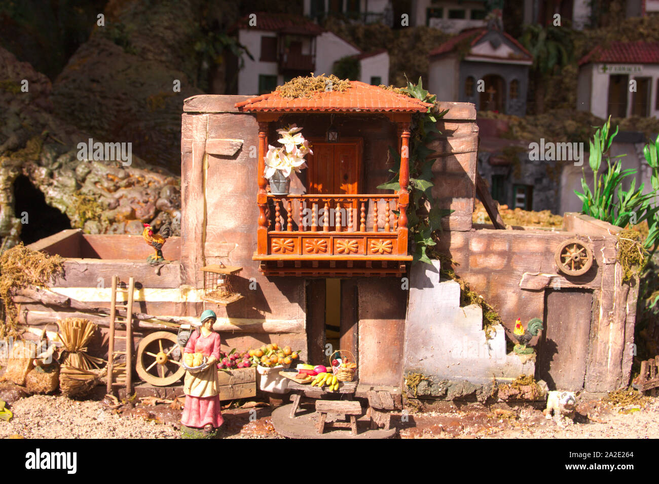 Representation in stone cardboard of a typical scene of the Canary ...