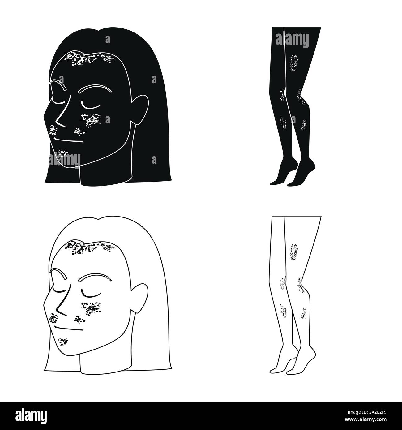 Vector illustration of medical and pain sign. Set of medical and ...