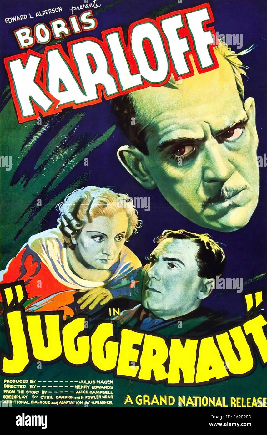 JUGGERNAUT 1936 Wardour Films production with Boris Karloff Stock Photo - Alamy