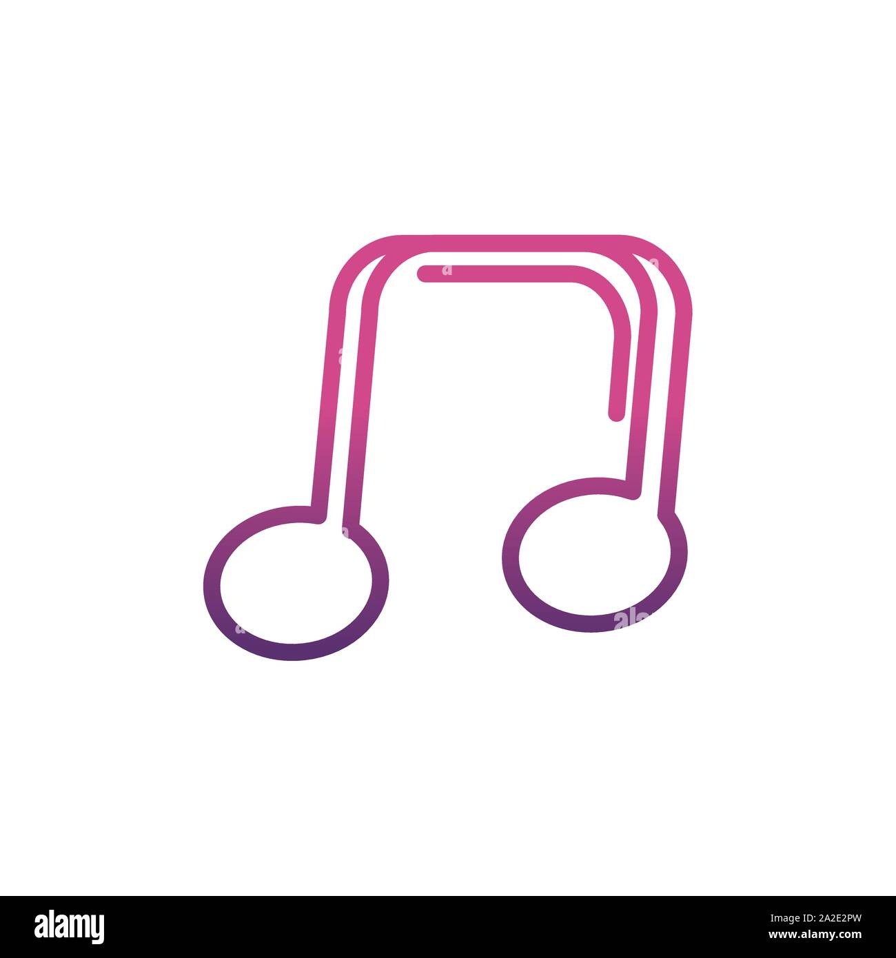 note music network social media icon line gradient vector illustration ...