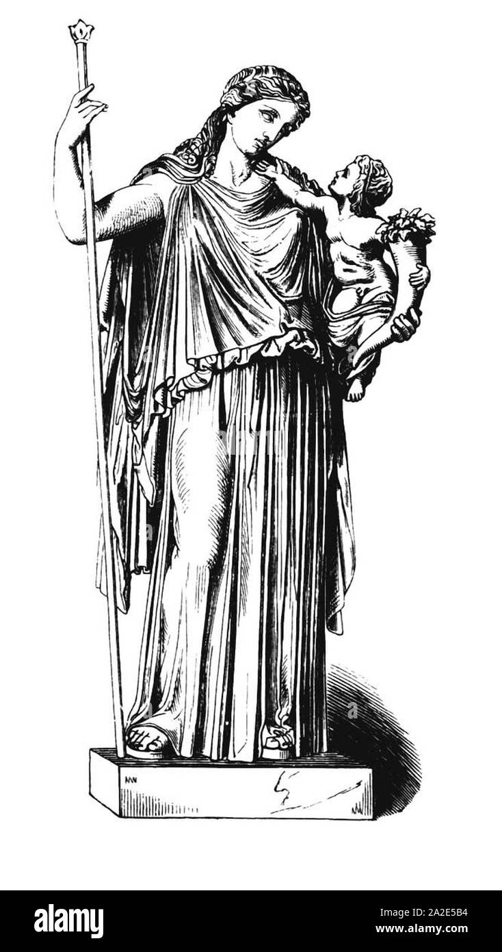 Eirene Ploutos Glyptothek Munich (drawing Stock Photo - Alamy