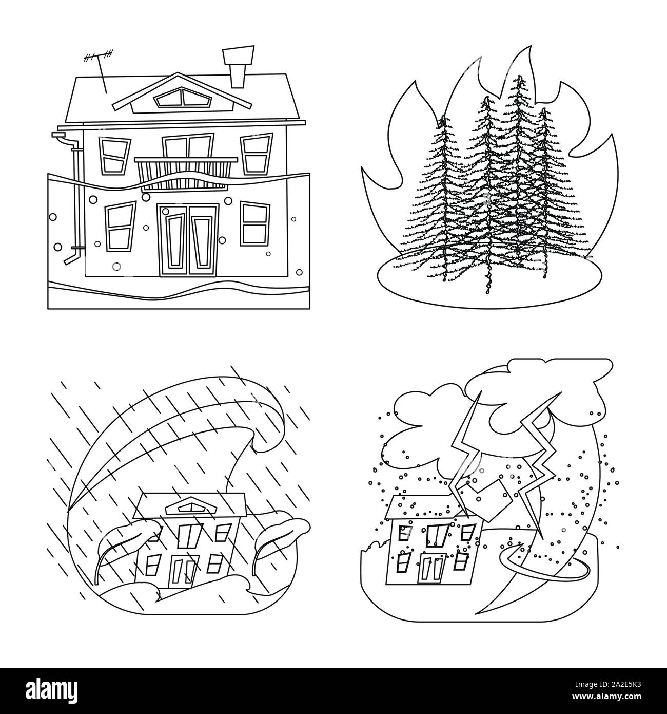 Isolated object of cataclysm and disaster icon. Set of cataclysm and ...