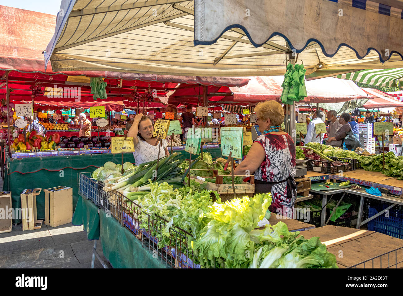 People shopping at Mercato di Porta Palazzo ,one of the largest open ...