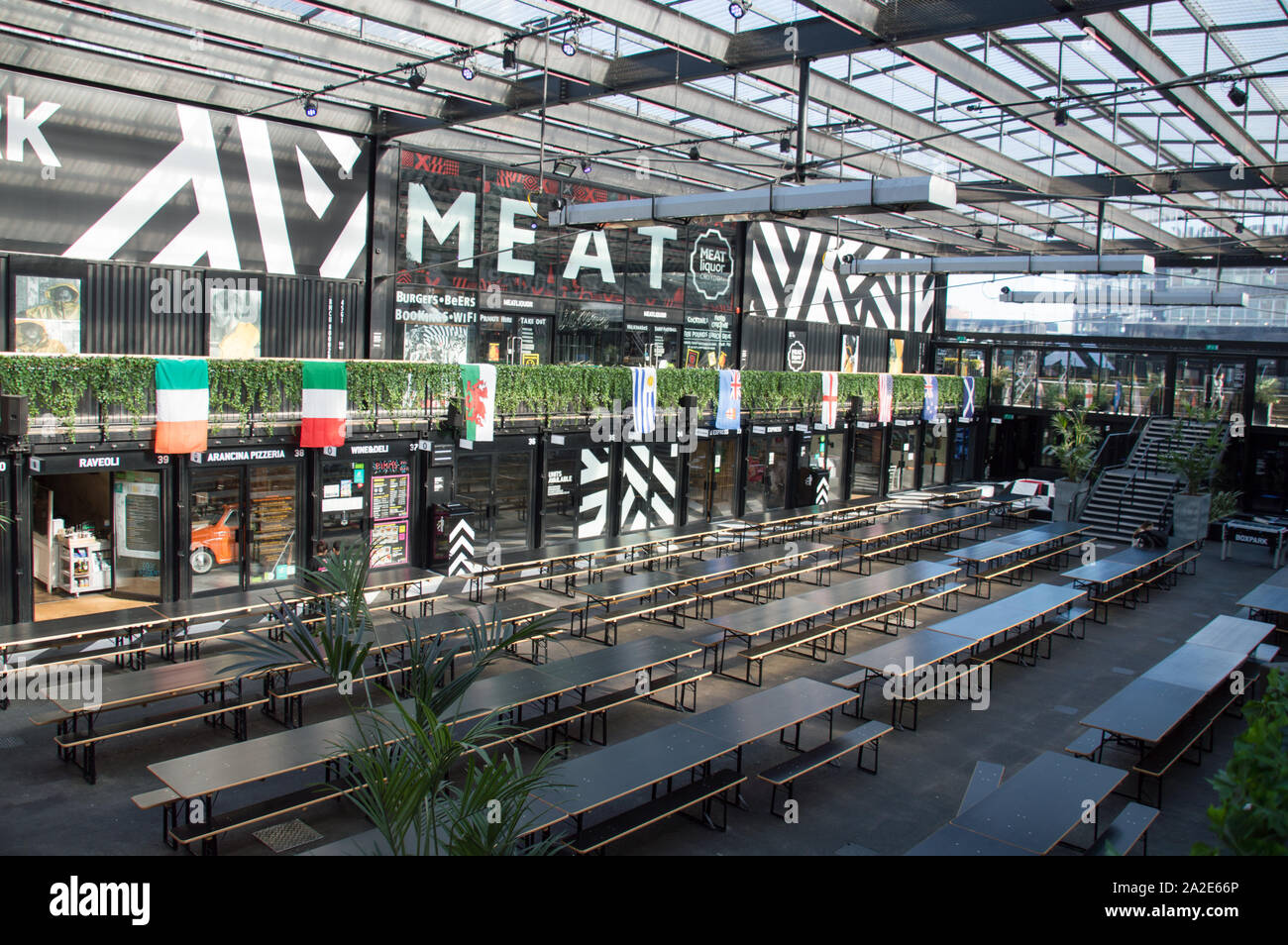 Croydon BoxPark an entertainment and food outlet location Stock Photo ...