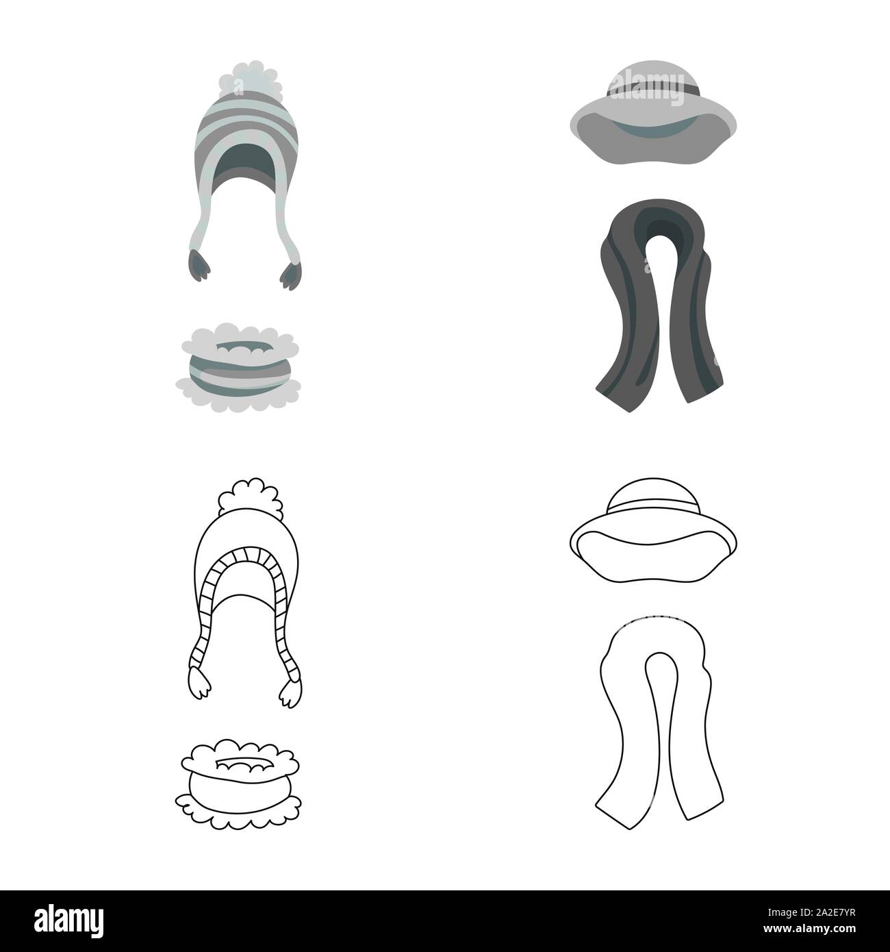 Vector illustration of clothes and texture icon. Set of clothes and ...