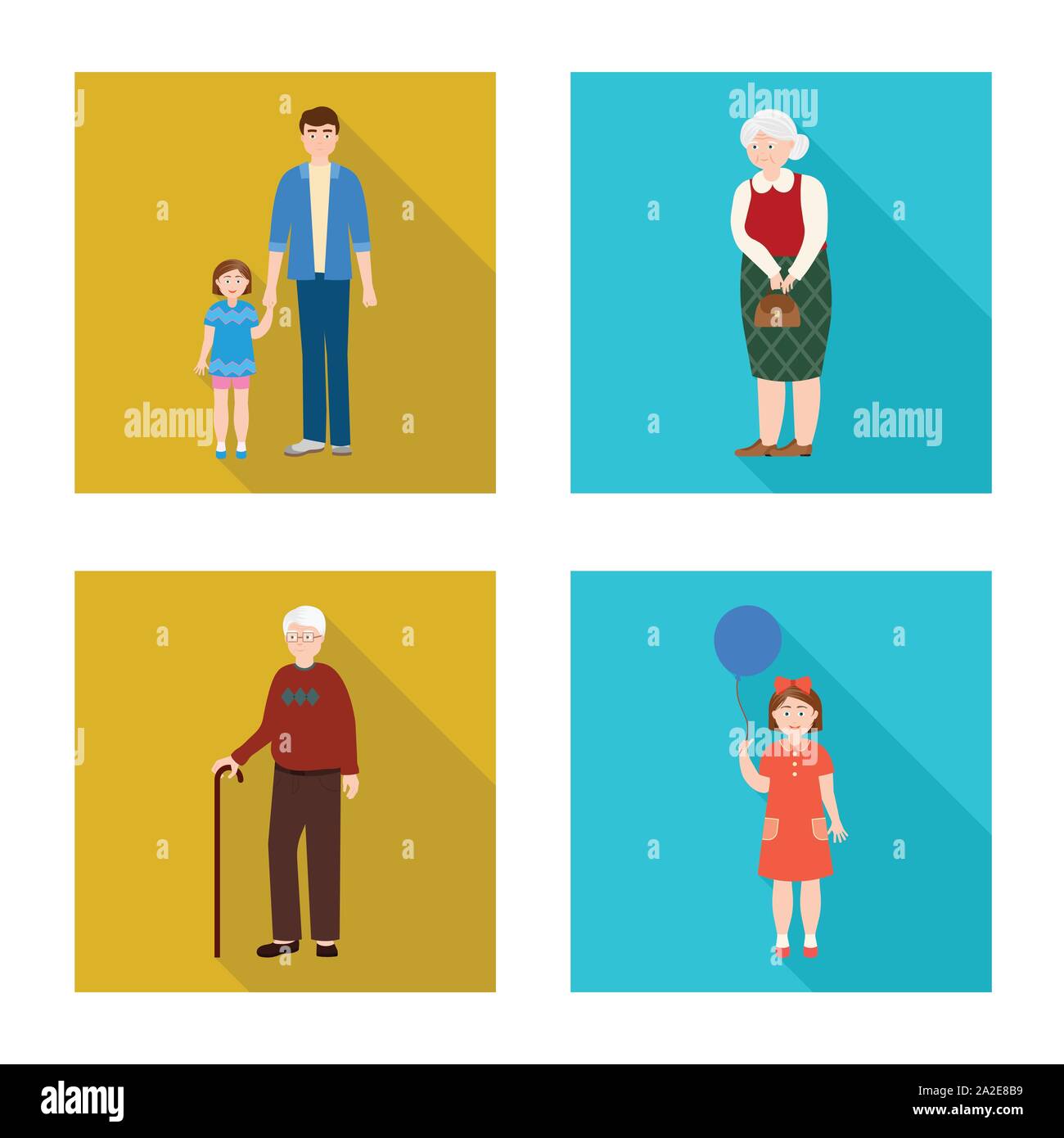 Vector design of generation and happy sign. Set of generation and ...