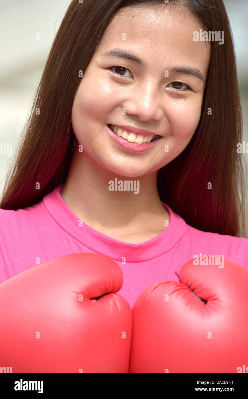 Fit Asian Female Athlete And Happiness Stock Photo - Alamy