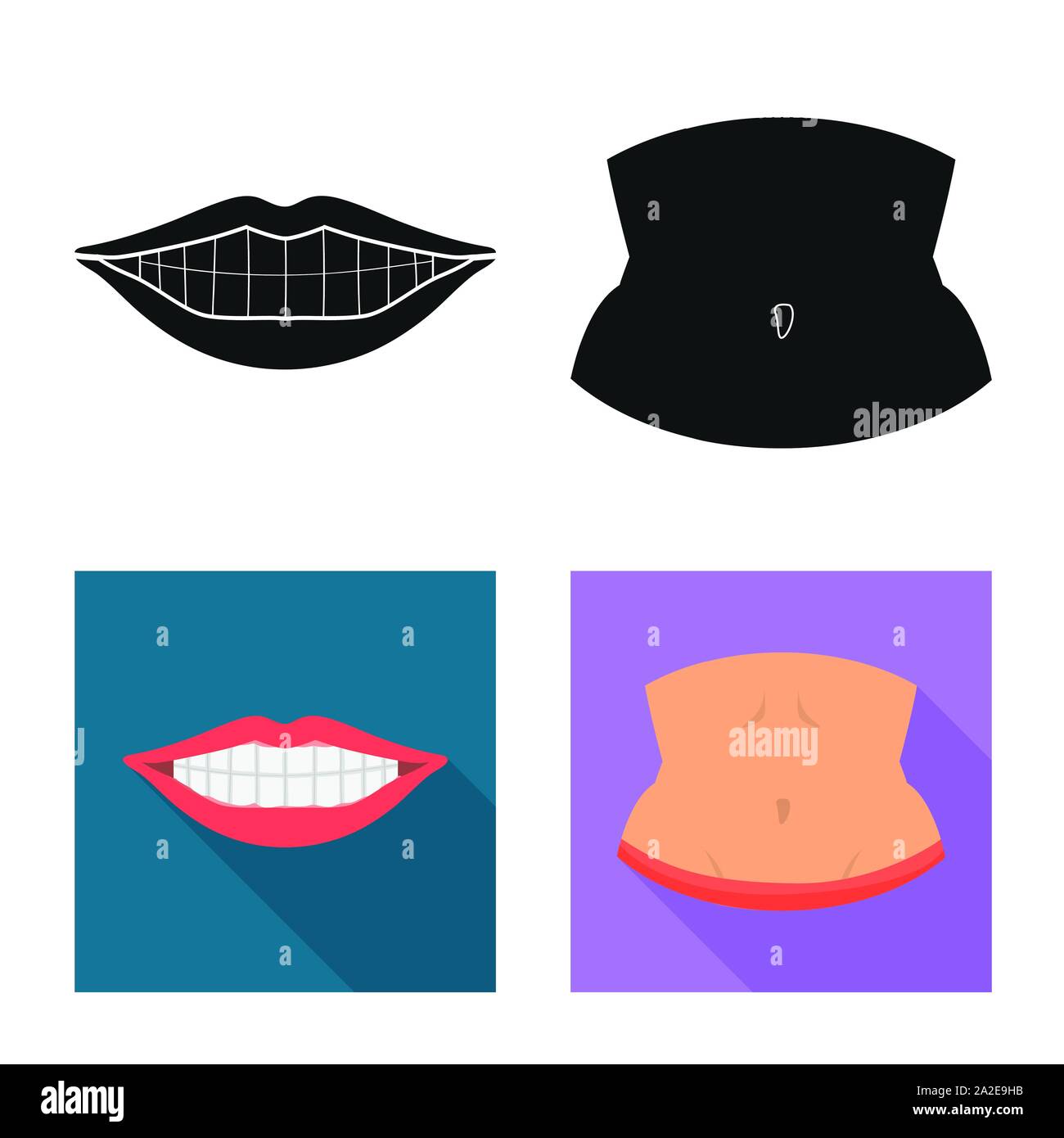 Isolated object of body and part symbol. Set of body and anatomy stock ...