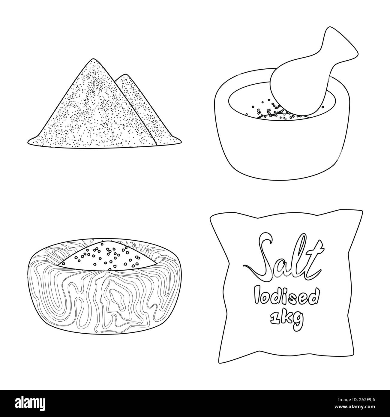 Vector design of sodium and mineral sign. Set of sodium and kitchen ...