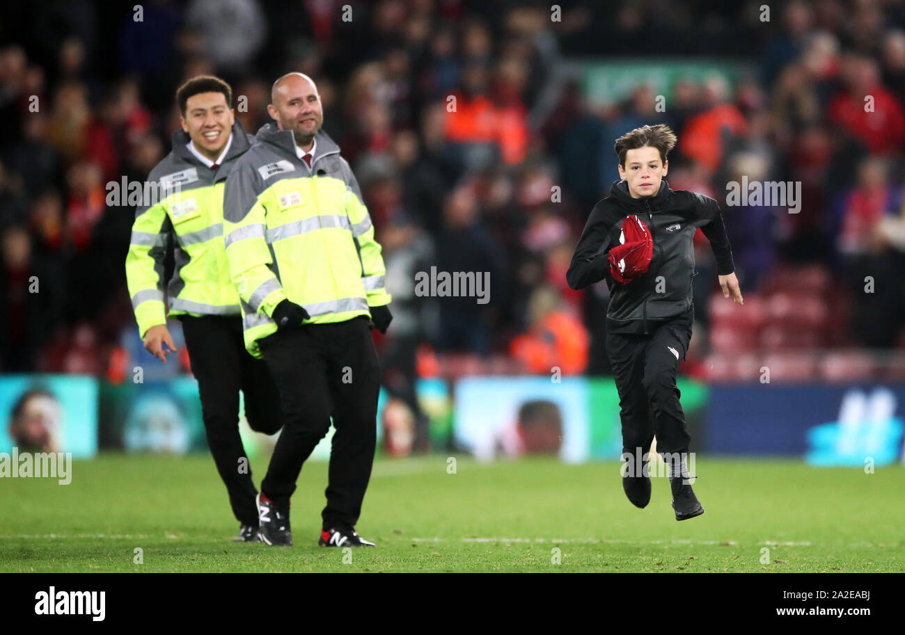 A young pitch invader attempts hi-res stock photography and images - Alamy