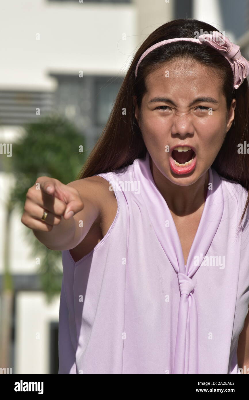 An Angry Adult Female Stock Photo - Alamy