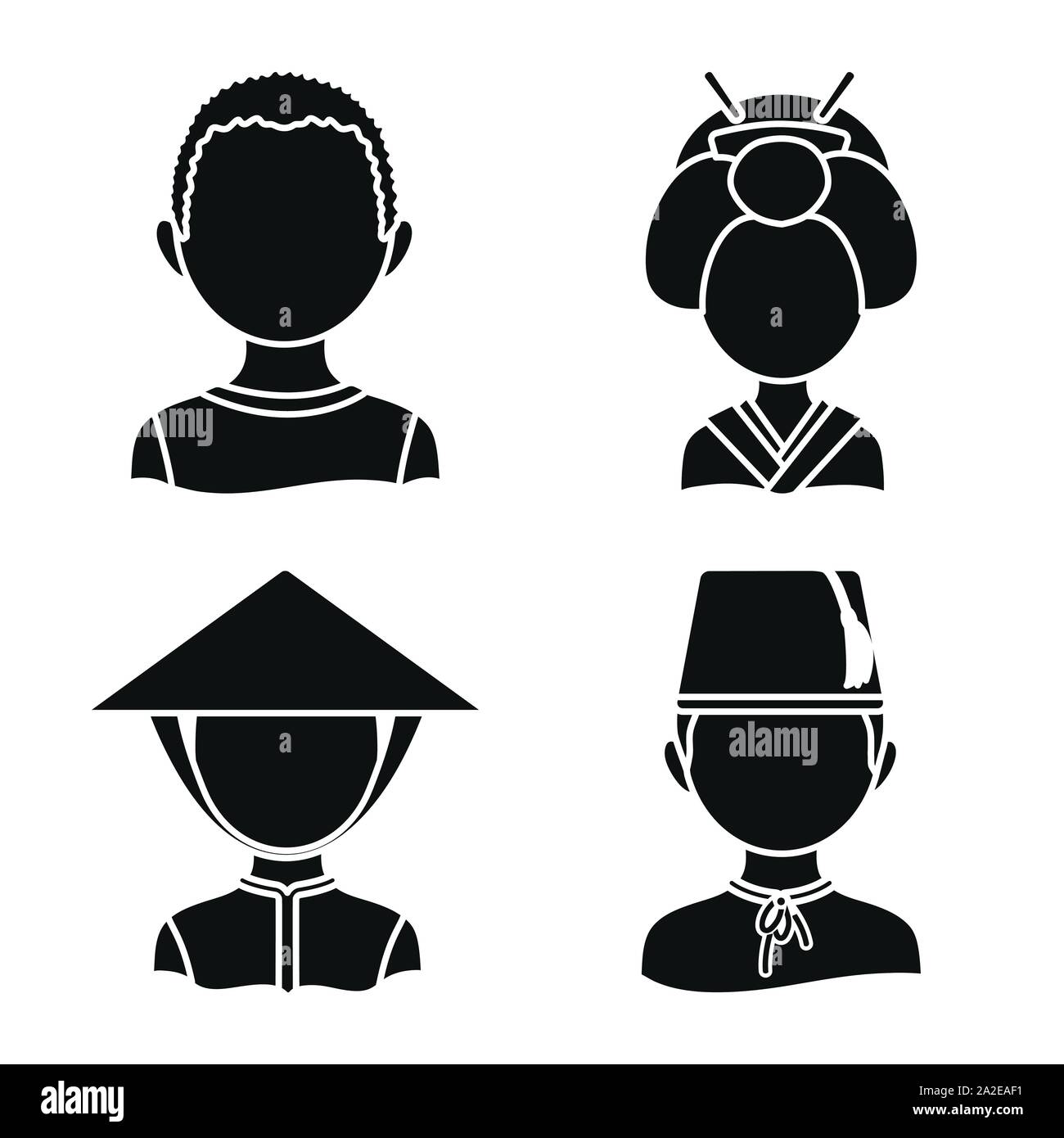 Vector illustration of person and culture logo. Set of person and race ...