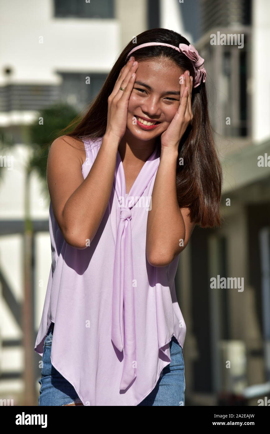 A Happy Asian Female Stock Photo - Alamy