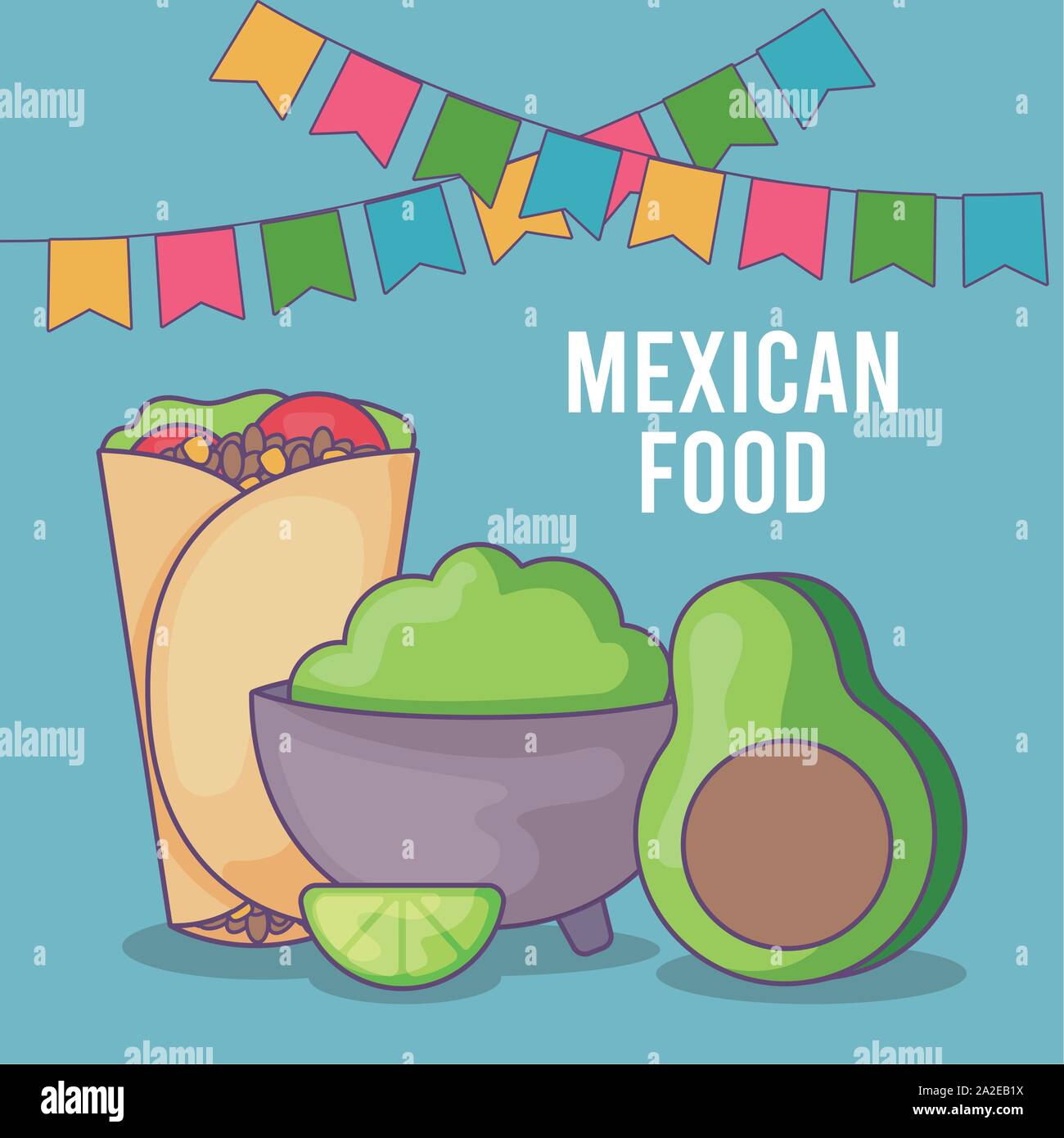 card with Mexican food label vector illustration design Stock Vector ...