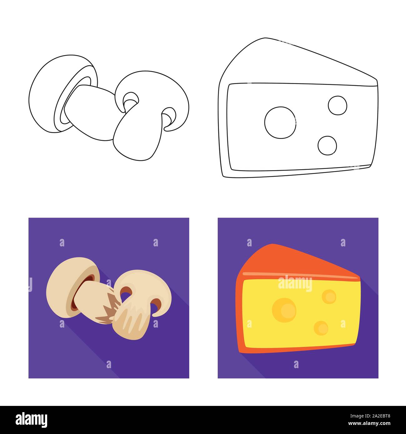 Vector illustration of taste and product symbol. Set of taste and ...