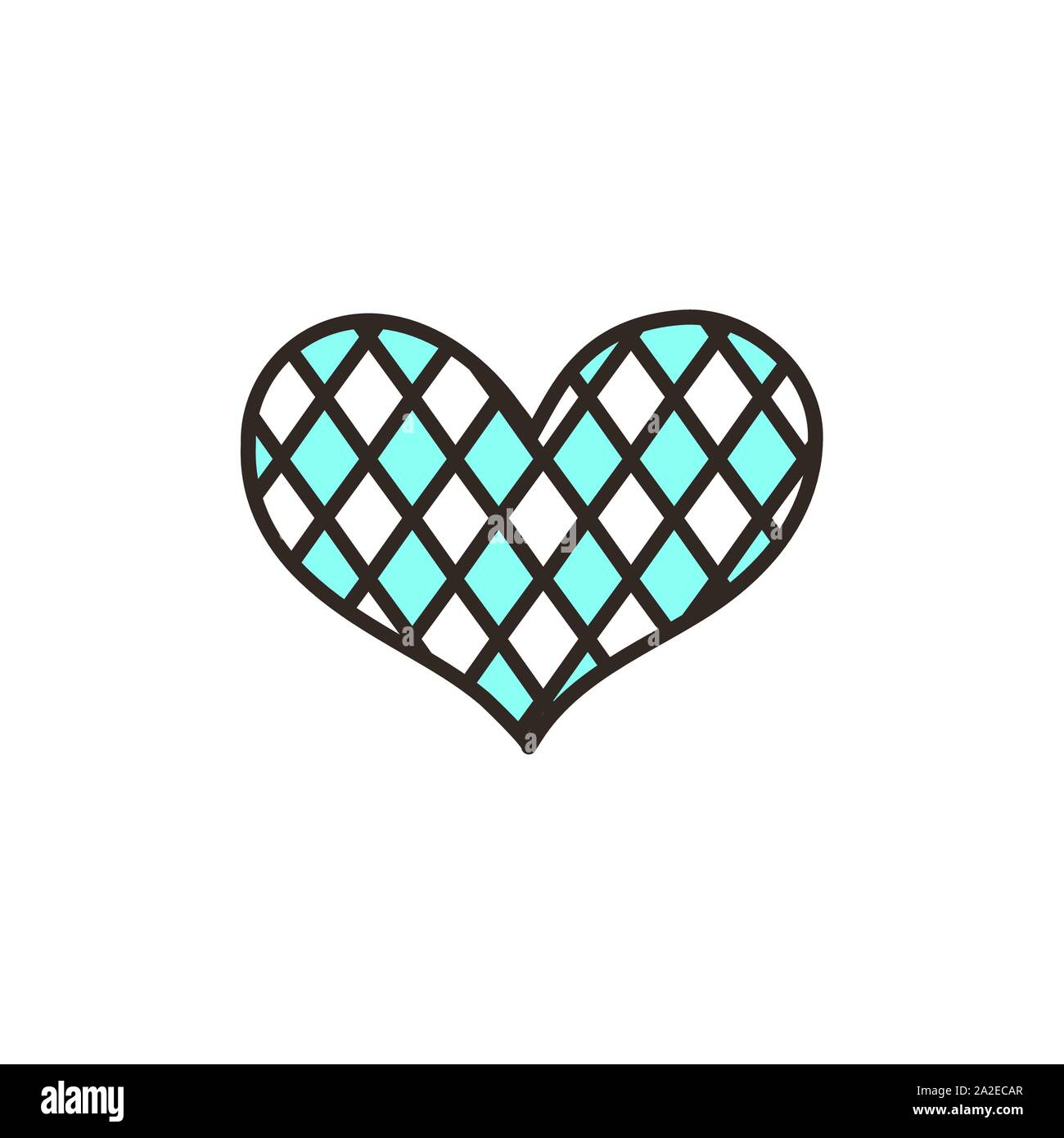 checkered heart oktoberfest icon line filled vector illustration Stock ...