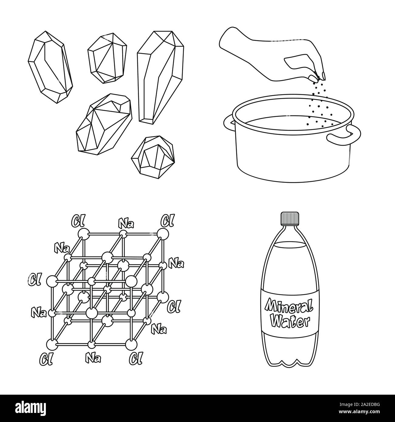 Isolated object of sodium and mineral sign. Set of sodium and kitchen ...