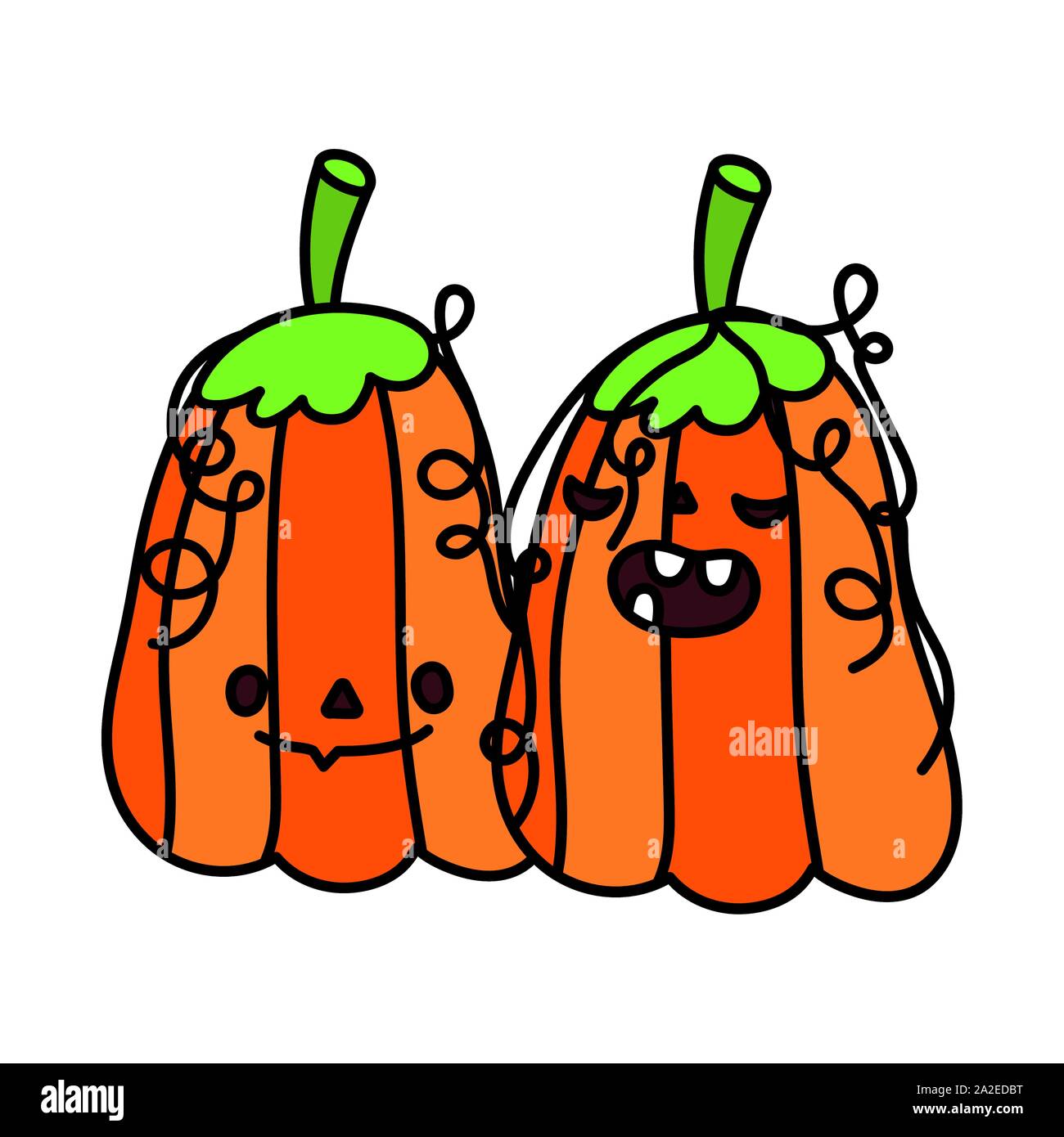 pumpkins trick or treat happy halloween vector illustration Stock ...