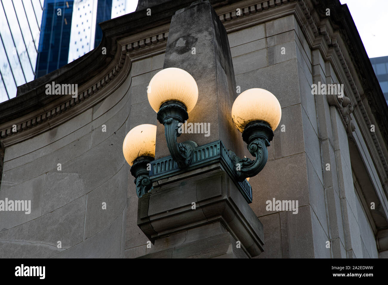 old lighting in Chicago street Stock Photo - Alamy