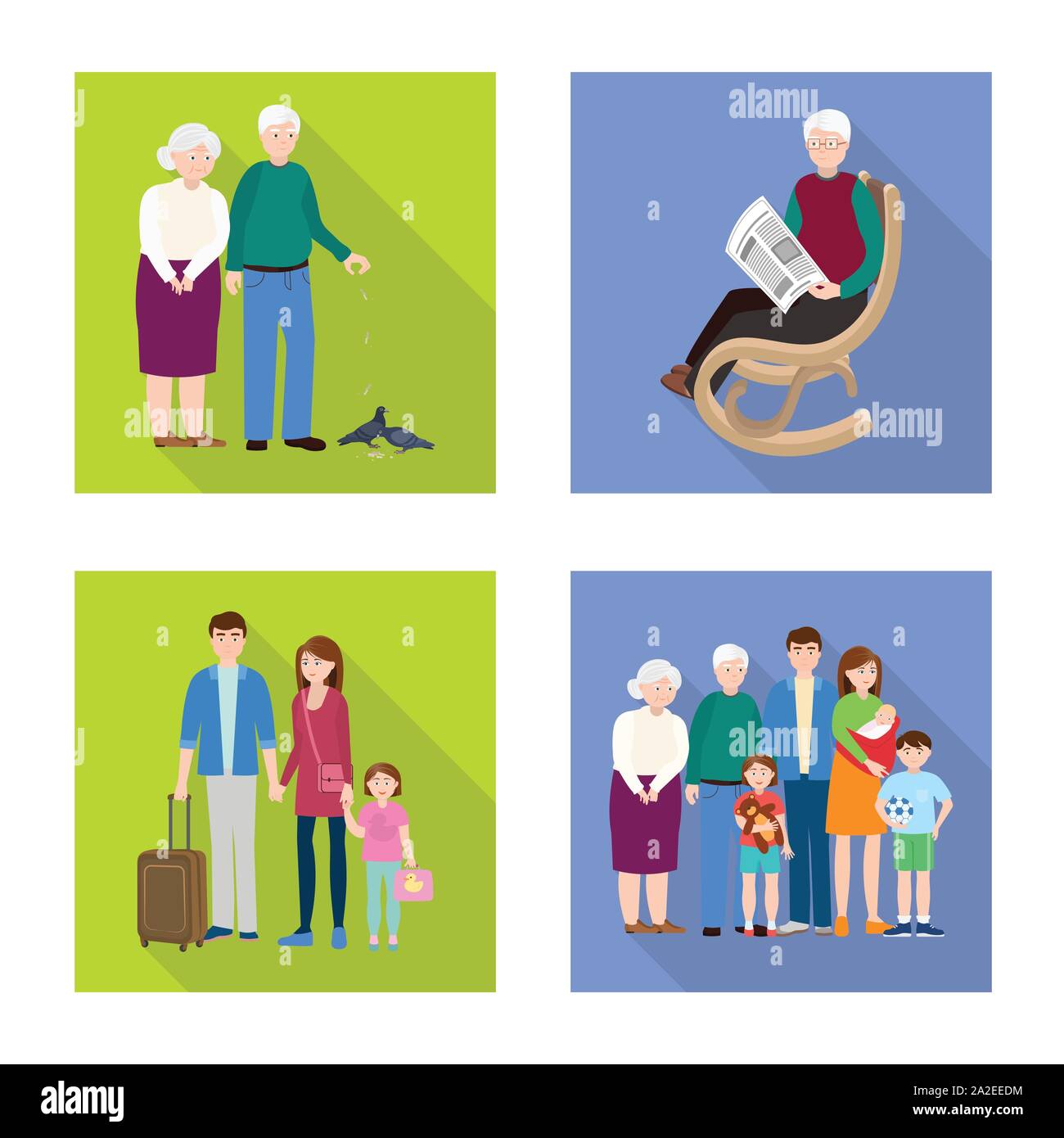 Children with pigeons Stock Vector Images - Alamy