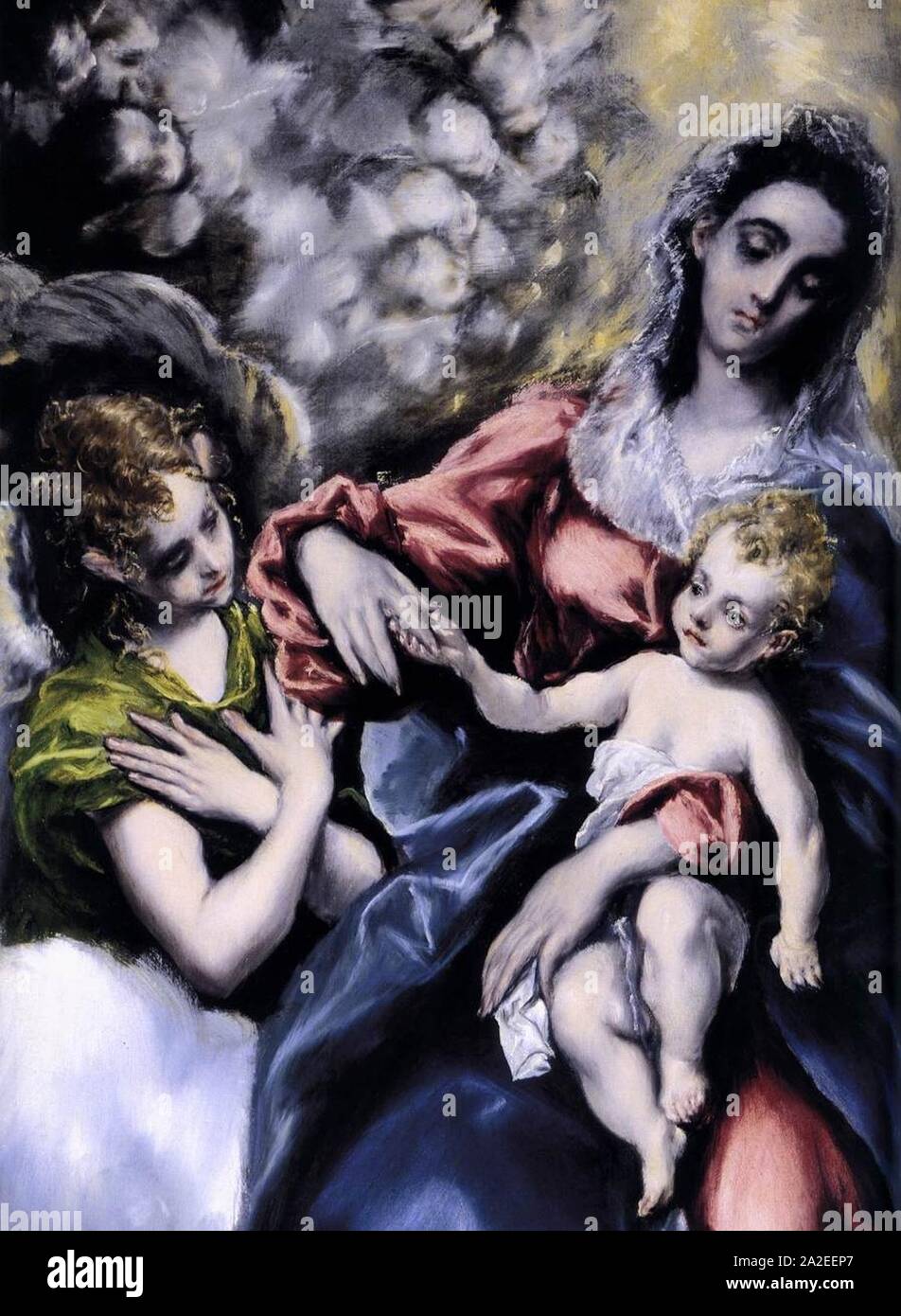 El Greco - The Virgin and Child with St Martina and St Agnes (detail Stock Photo - Alamy