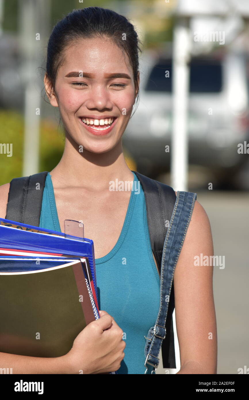 A Filipina Female Student And Happiness Stock Photo - Alamy