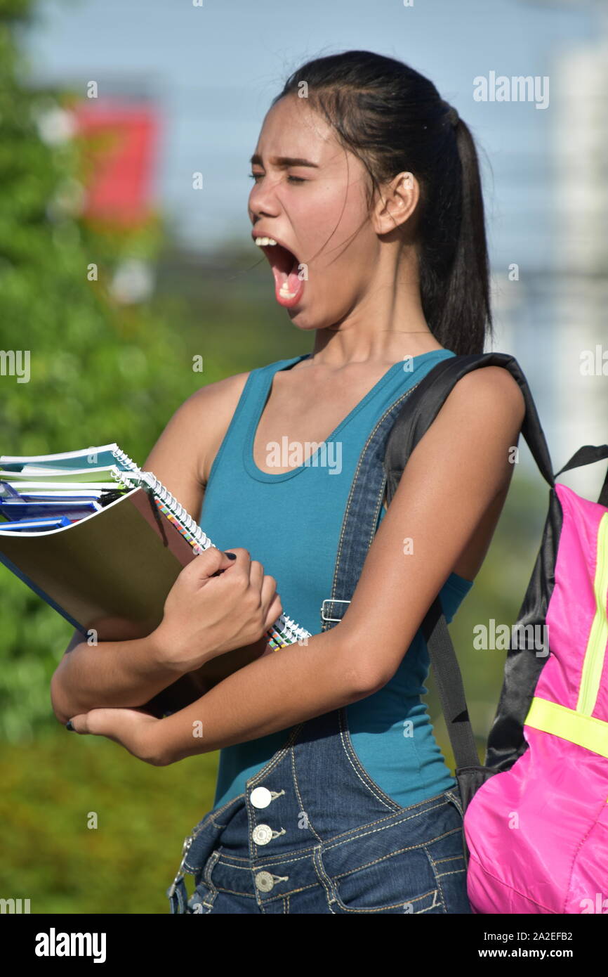 An Upset University Girl Student Stock Photo - Alamy