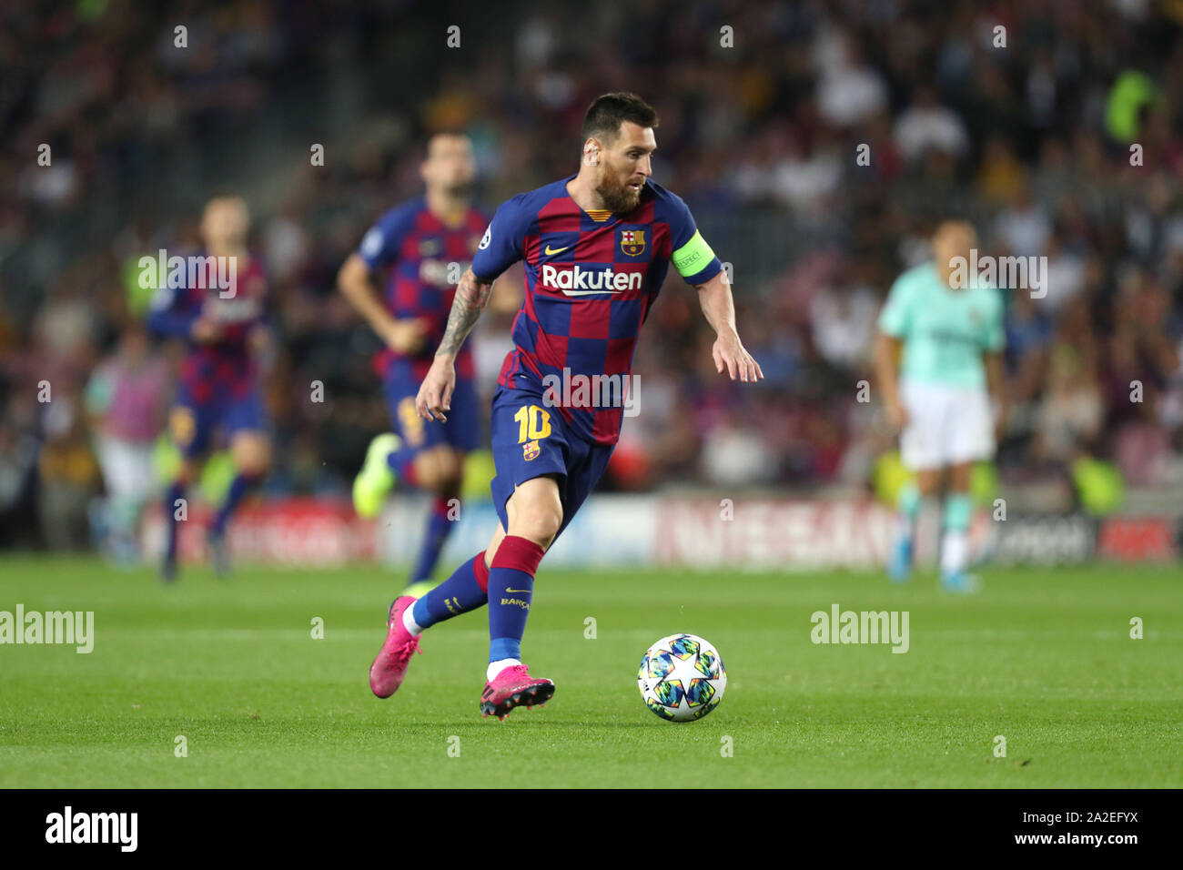 Barcelona, Spain. 2nd Oct, 2019. Lionel Messi of FC Barcelona during ...
