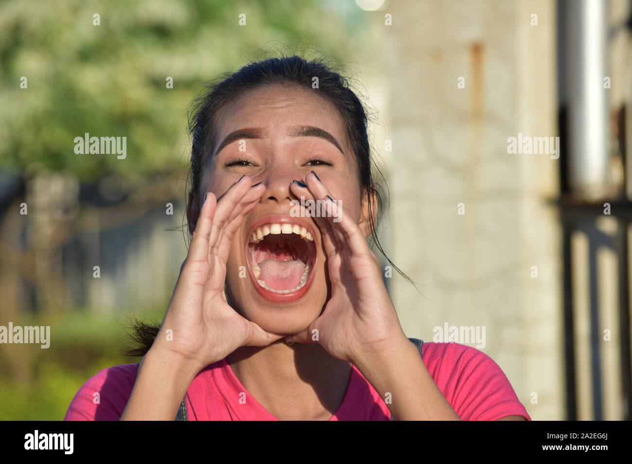 A Minority Woman Yelling Stock Photo - Alamy A Minority Woman Yelling Stock Photo - Alamy