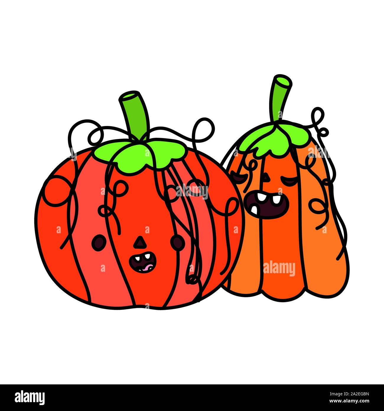pumpkins trick or treat happy halloween vector illustration Stock ...