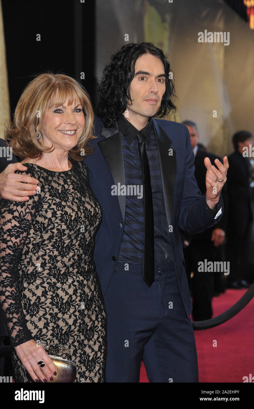 LOS ANGELES, CA. February 27, 2011: Russell Brand & mother at the 83rd ...