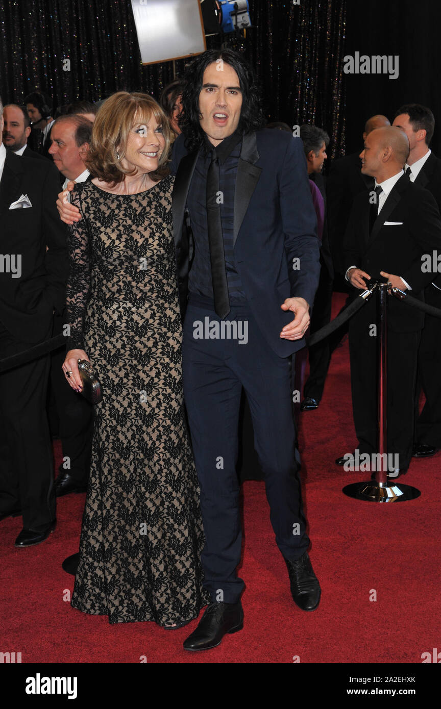 LOS ANGELES, CA. February 27, 2011: Russell Brand & mother at the 83rd ...