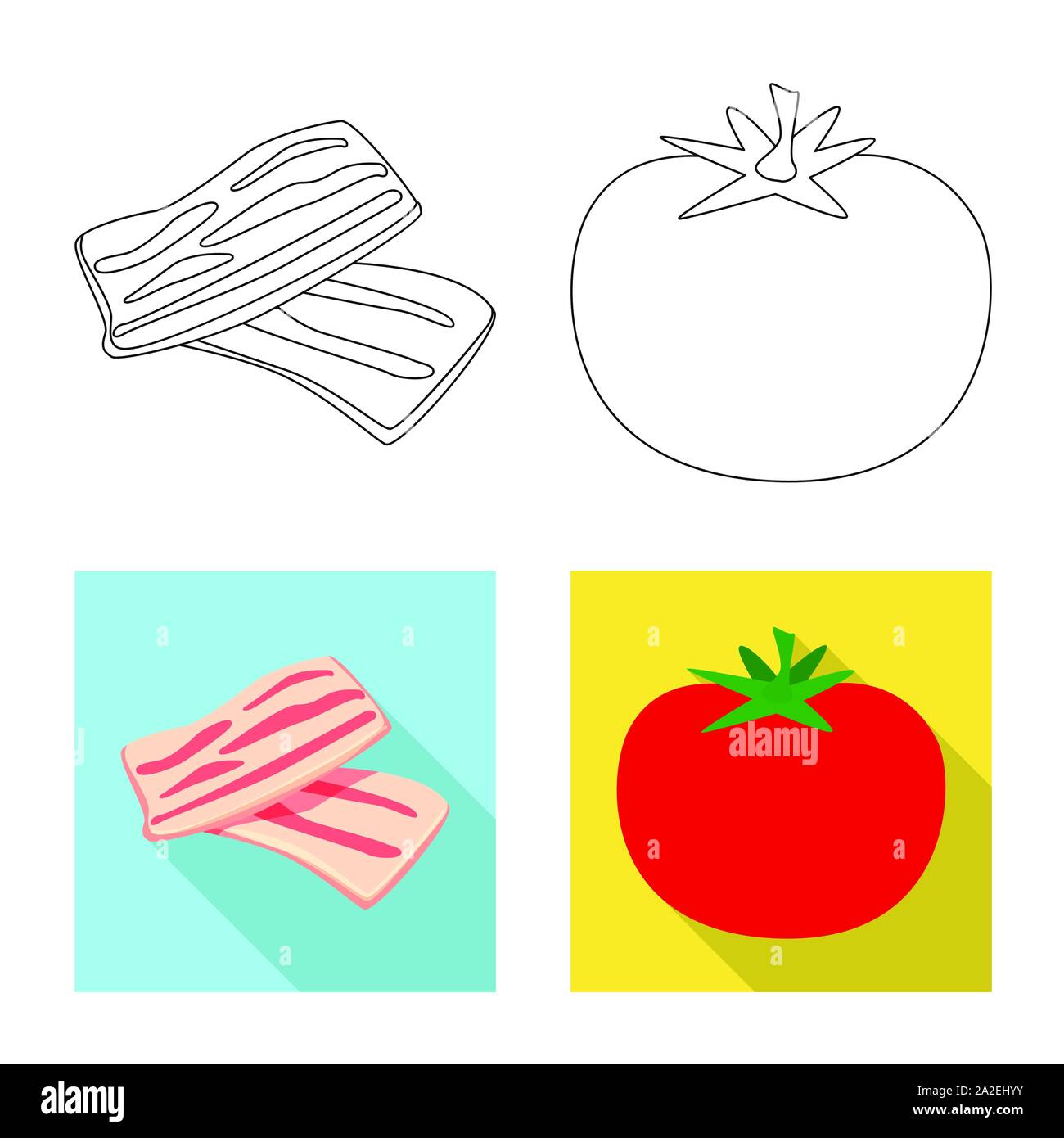 Vector illustration of taste and product sign. Collection of taste and ...