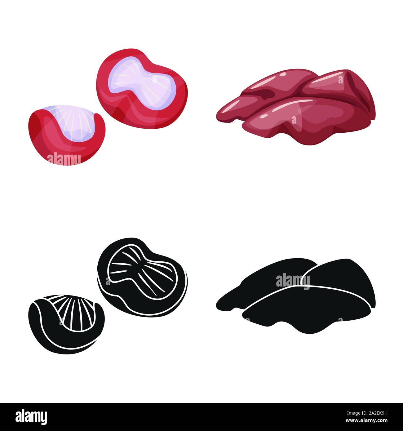 Vector design of product and poultry logo. Set of product and ...