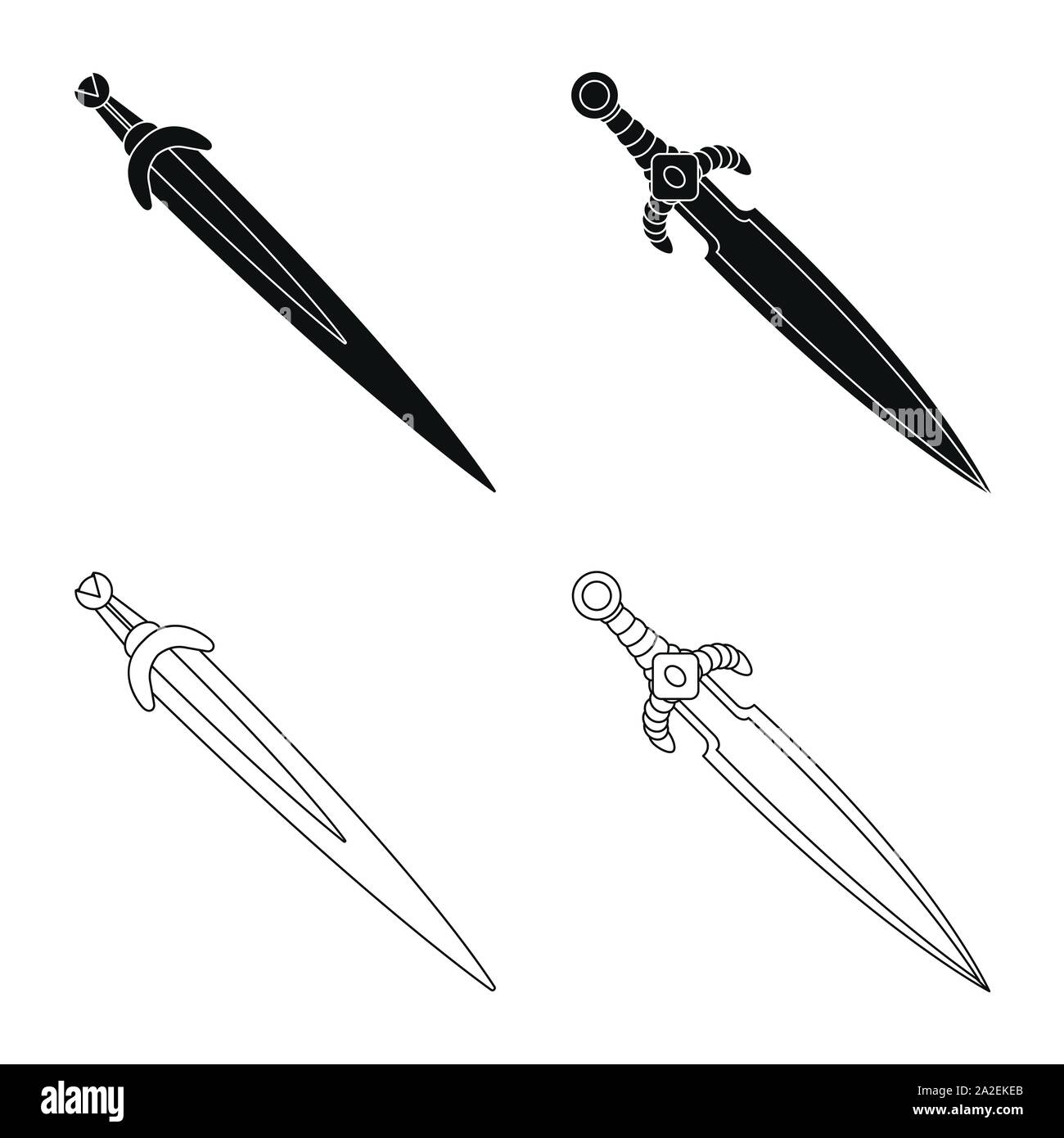 Vector design of game and armor sign. Collection of game and blade ...