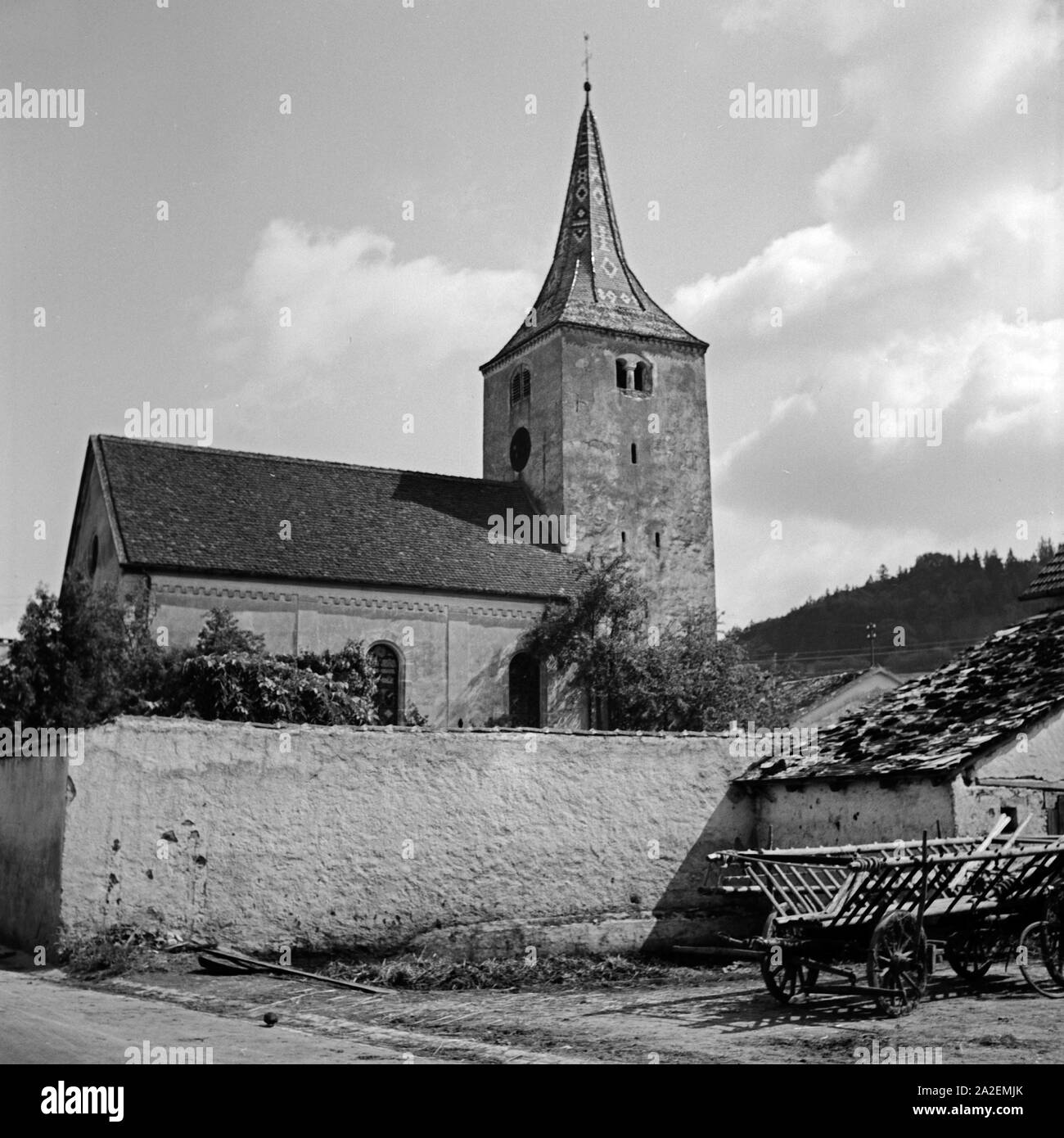 Deutschland 1930er jahre protestant st nicholass church at weissenburg ...