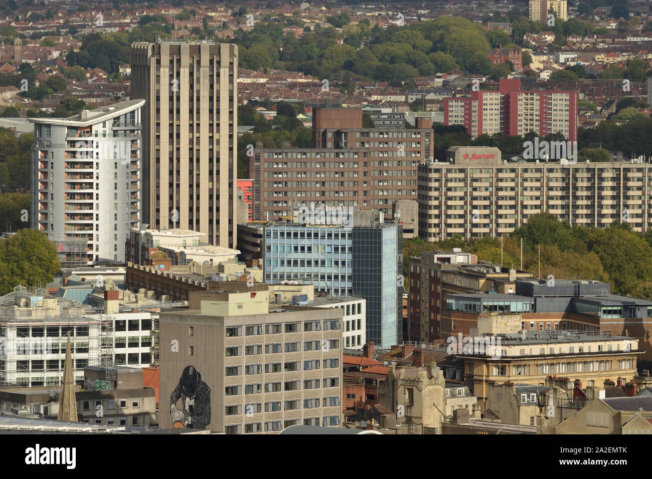A cityscape of tower blocks in Bristol, England Stock Photo - Alamy