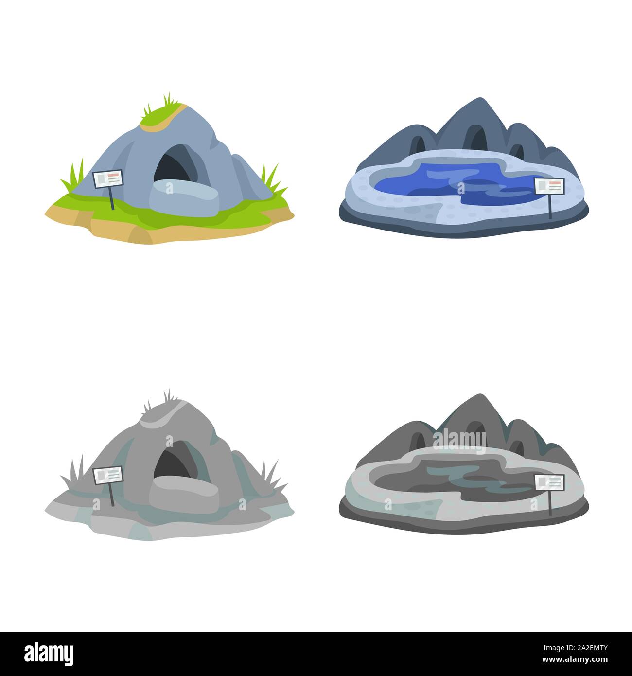 Vector illustration of nature and fun sign. Set of nature and ...