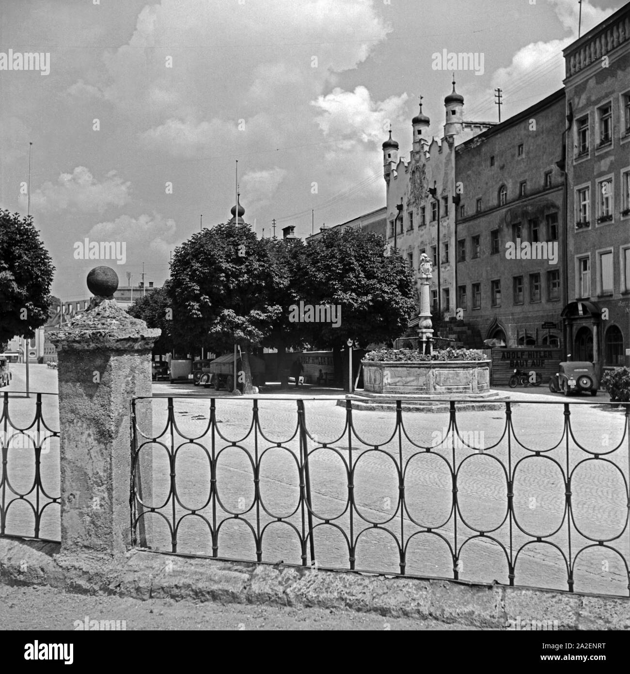 Main square in village Black and White Stock Photos & Images - Alamy
