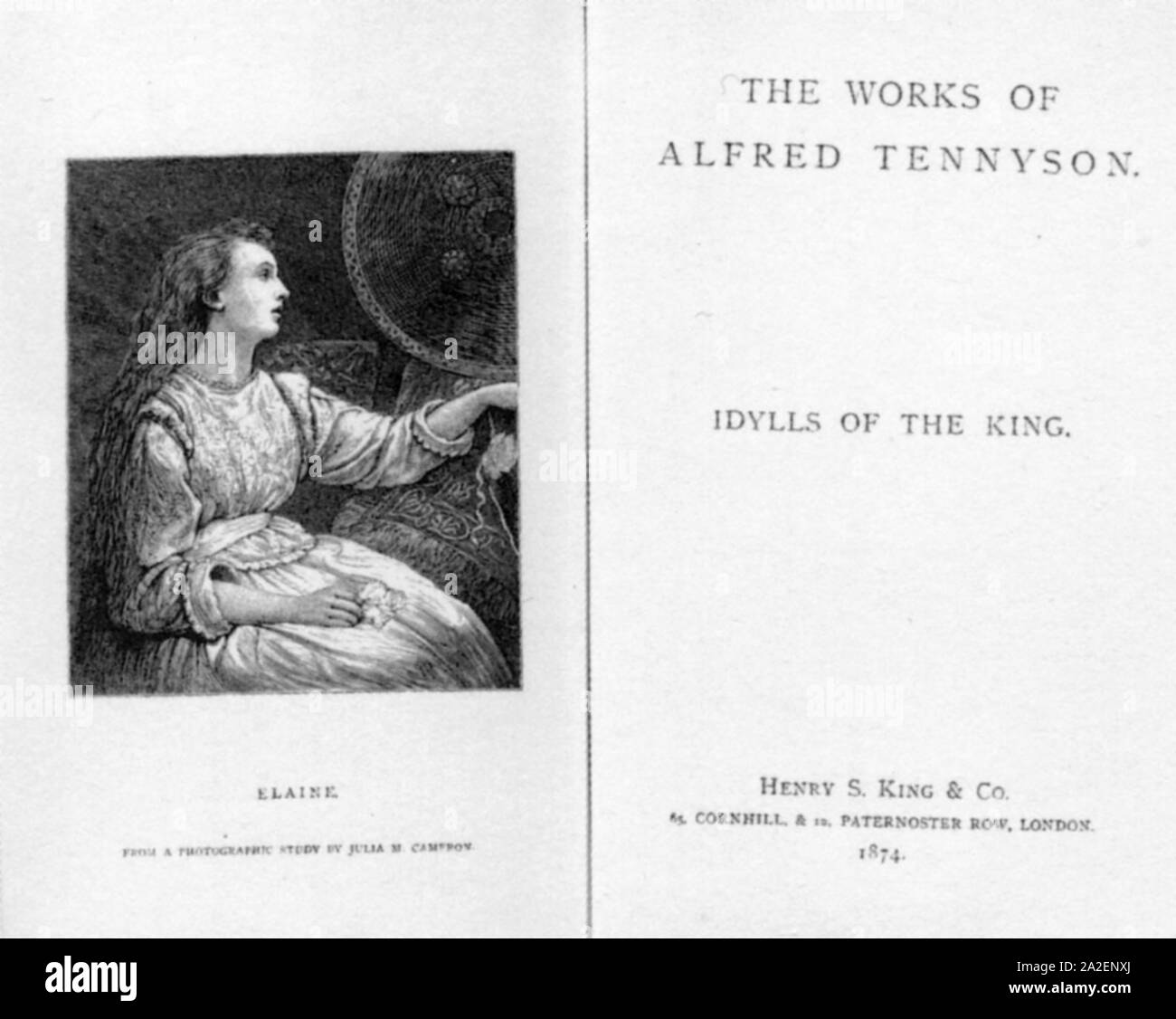 Elaine frontispiece from Idylls of the King by Alfred Tennyson Stock ...