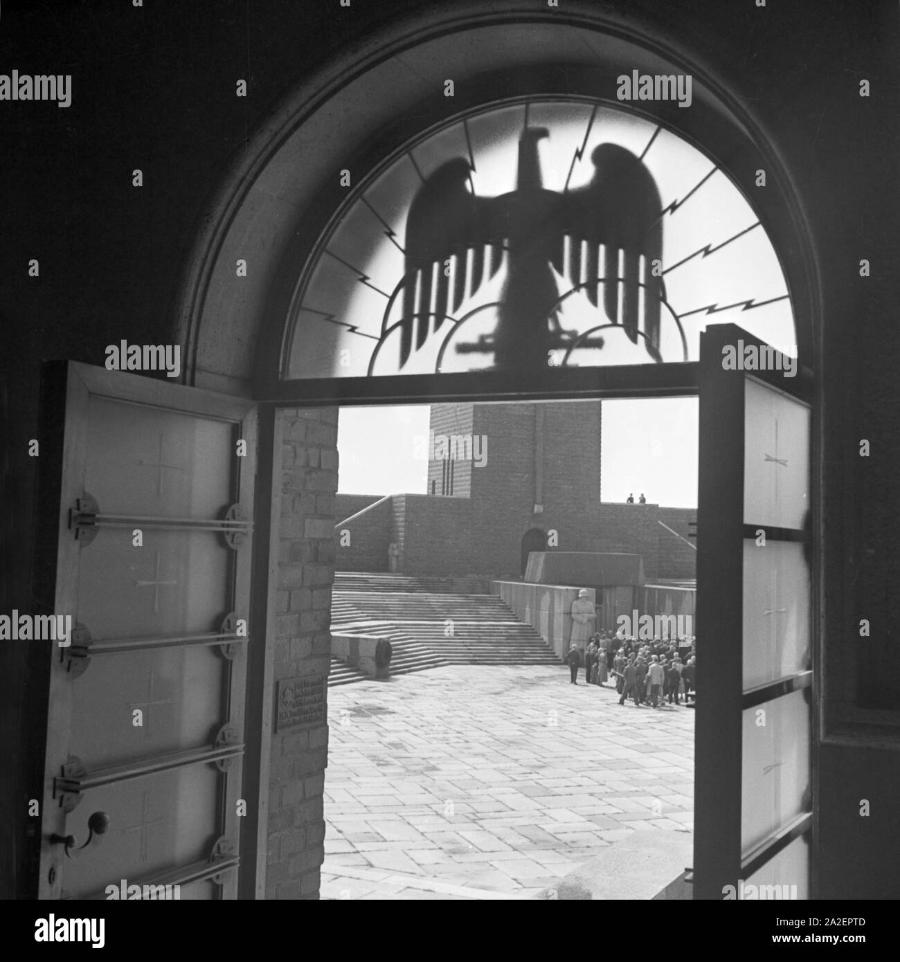 Entrance of the tannenberg memorial Black and White Stock Photos ...