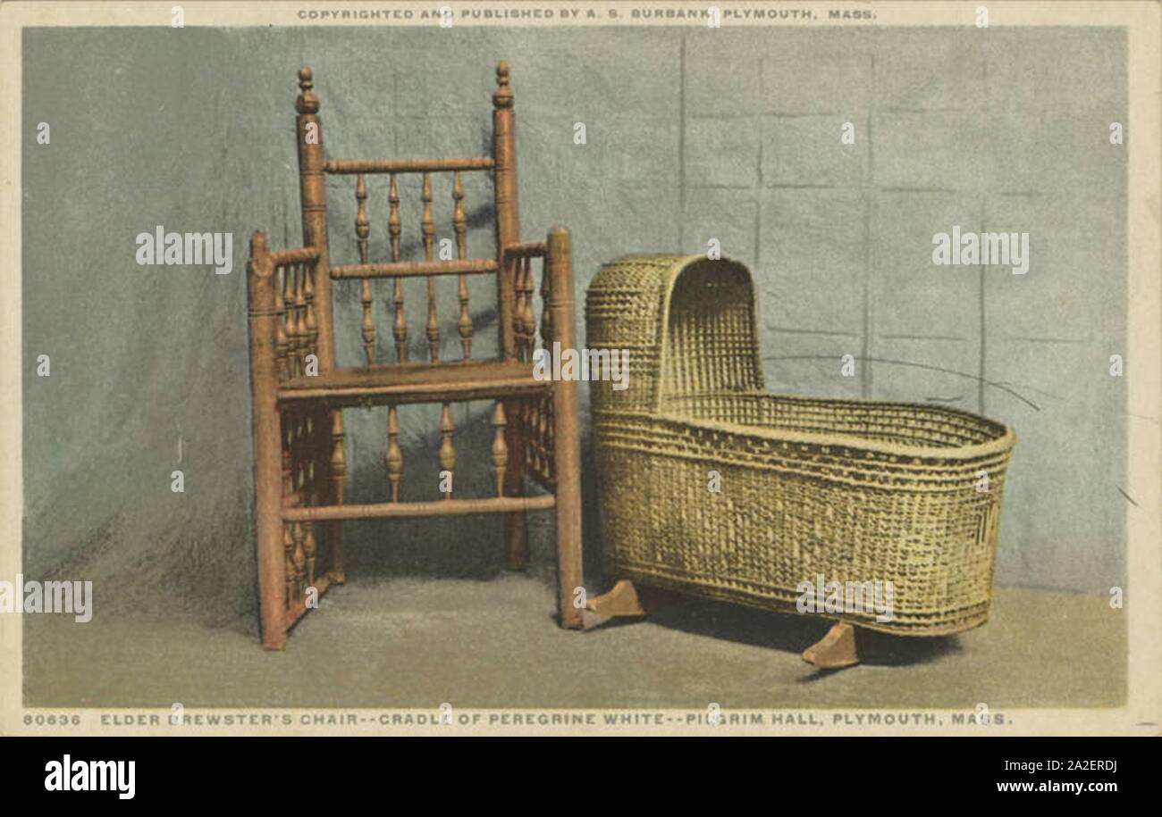 Elder Brewster's Chair and Cradle of Peregrine White, Pilgrim Hall ...