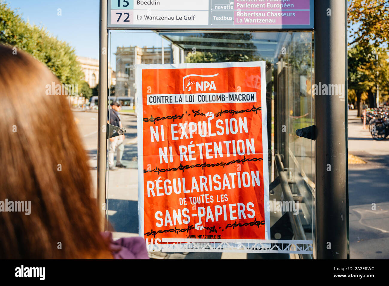 Strasbourg, France - Sep 21, 2019: Against the Collomb-Macron Rule on ...